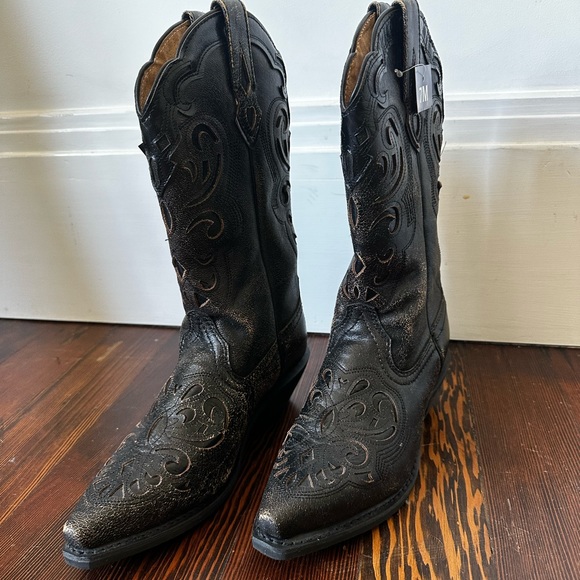 Shoes | Vintage Genuine Leather Cowboy Boots 7m | Poshmark